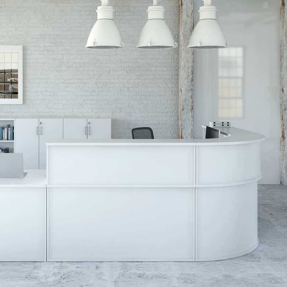 Receptionsdisk First, med överdel, rak 800x900x1125 mm - Orderinvest