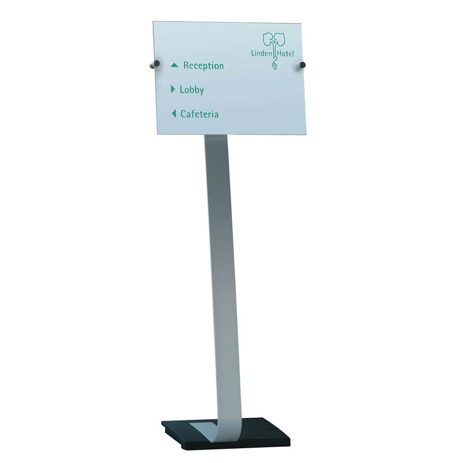 Gulvstativ av aluminium, svingbart skilt i A3 (liggende/stående) H 1180 ...